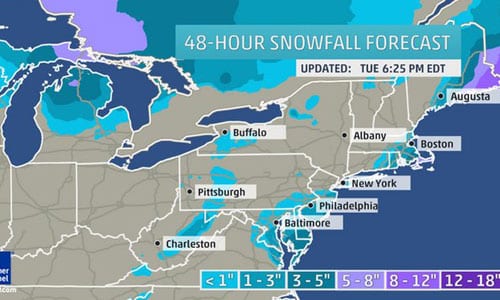 Mid-Atlantic and Northeast U.S. on Snow Alert